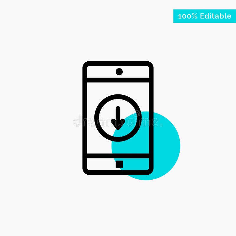 Application, Mobile, Mobile Application, Down, Arrow Turquoise ...