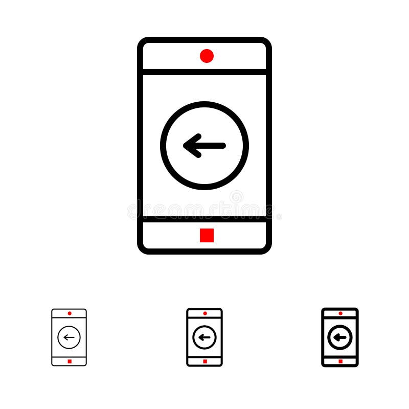 Application, Mobile, Mobile Application, Left Bold and Thin Black Line ...