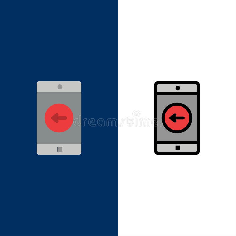 Application, Mobile, Mobile Application, Left Icons. Flat and Line ...