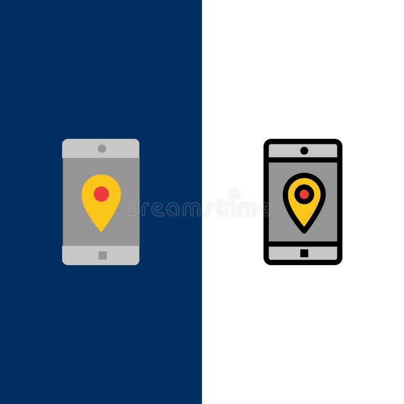 Application, Mobile, Mobile Application, Location, Map Icons. Flat and ...