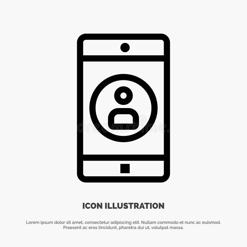 Application, Mobile, Mobile Application, Profile Line Icon Vector Stock ...