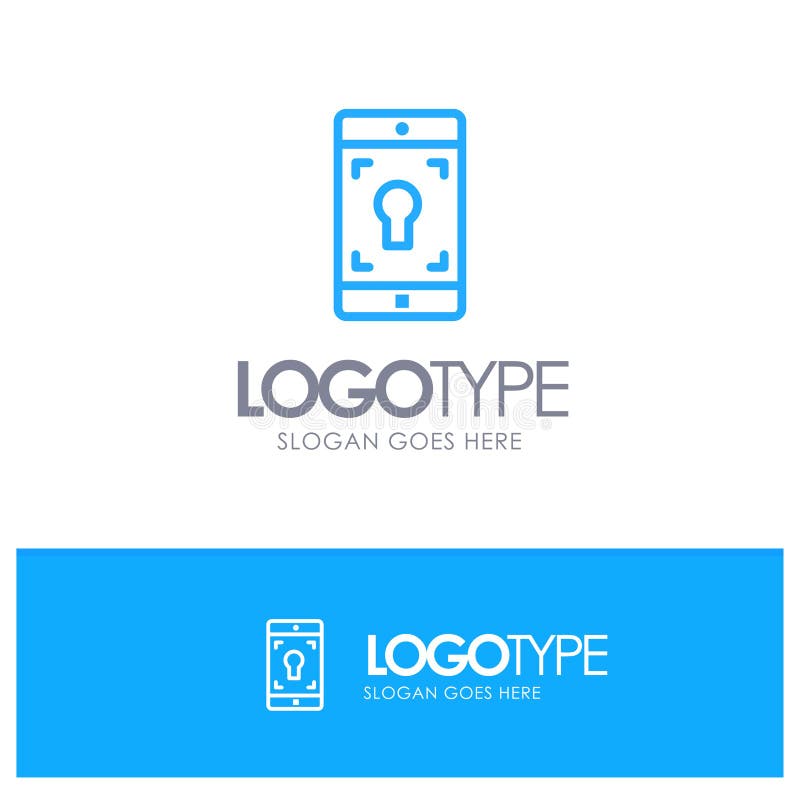 Application, Mobile, Mobile Application, Screen Blue Outline Logo Place ...