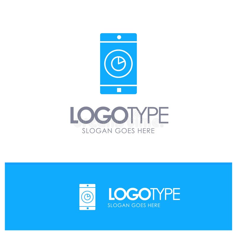 Application, Mobile, Mobile Application, Time Blue Solid Logo with ...