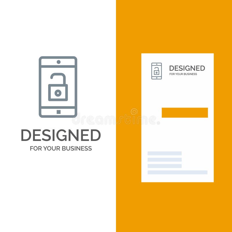 Application, Mobile, Mobile Application, Unlock Grey Logo Design and ...