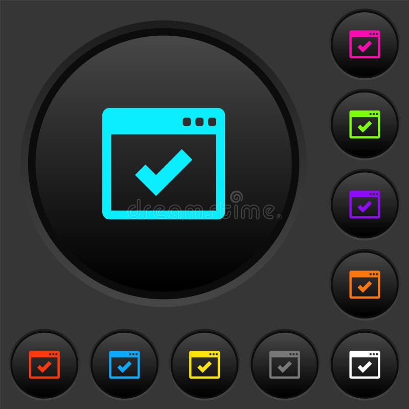 Application Ok Dark Push Buttons with Color Icons Stock Vector ...