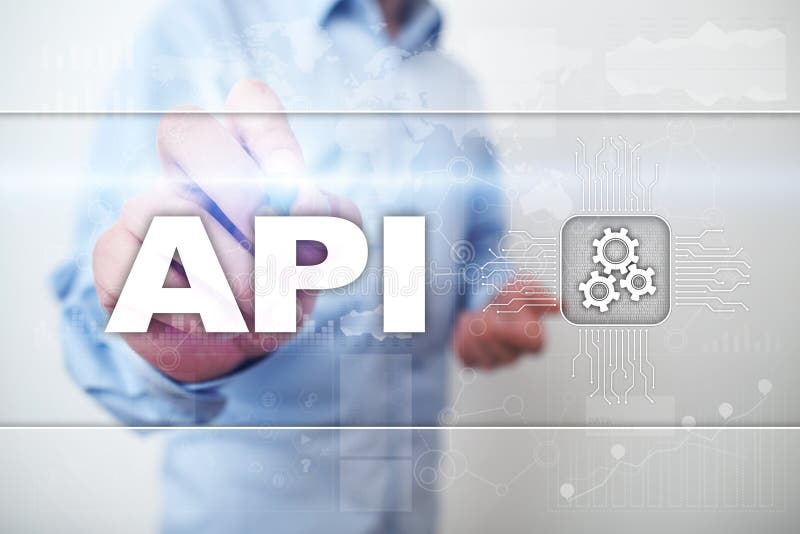 API - Application Programming Interface Concept with Person Working ...