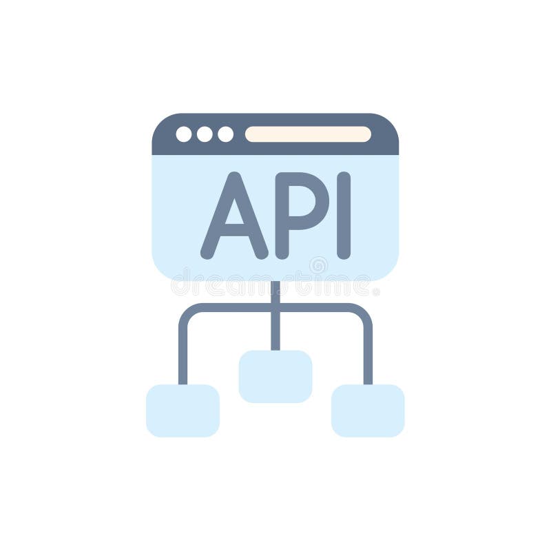 Application Programming Interface Connecting To Multiple Devices Stock Illustration