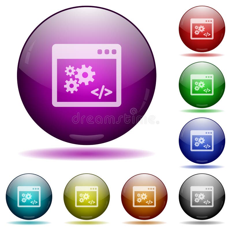 Application Programming Interface Glass Sphere Buttons Stock Vector ...