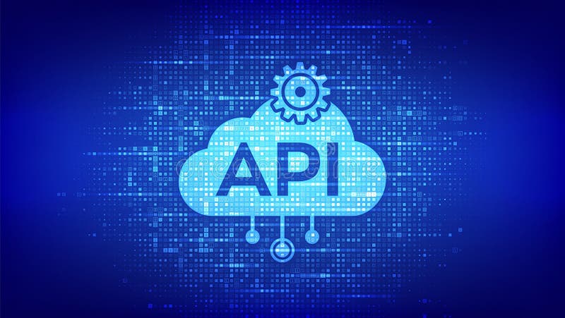 Application Programming Interface Icon Made with Binary Code. API Technology Concept. Software ...