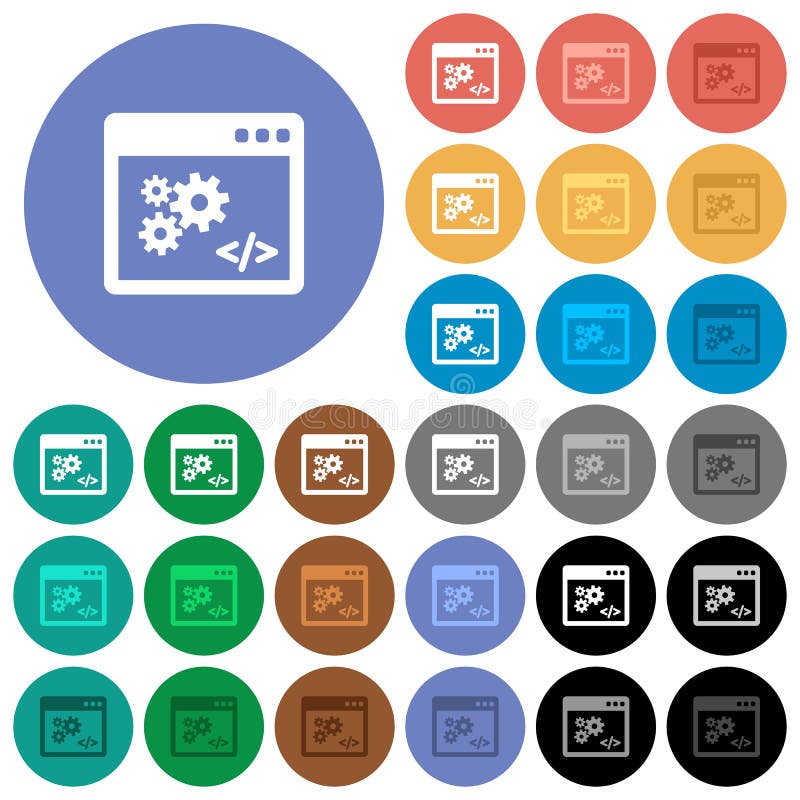 Application Programming Interface Round Flat Multi Colored Icons Stock ...
