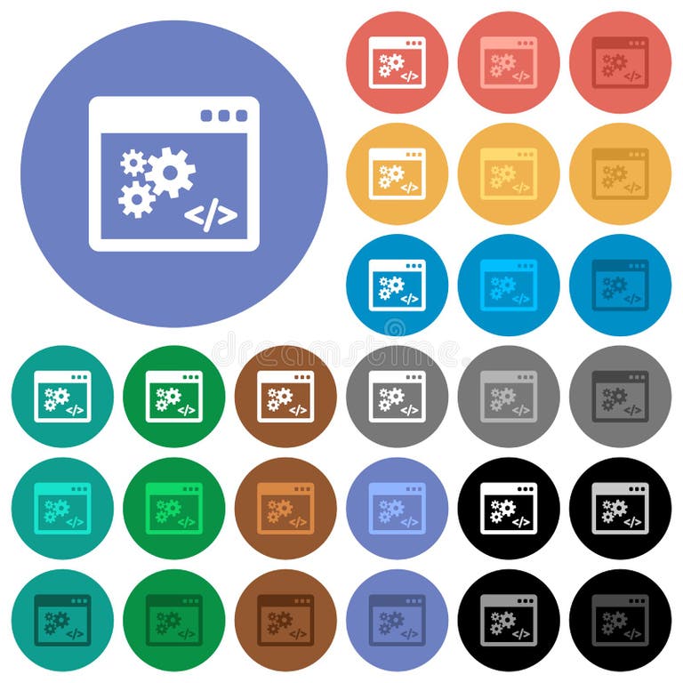 Application Programming Interface Round Flat Multi Colored Icons Stock ...