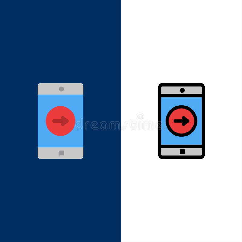 Application, Right, Mobile, Mobile Application Icons. Flat and Line ...