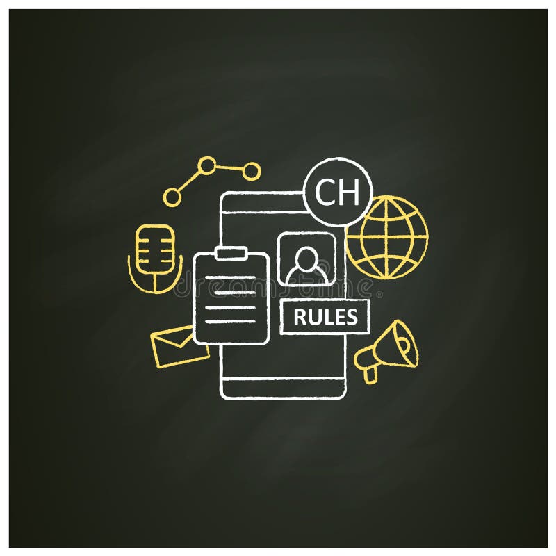 Application Rules Chalk Icon Stock Vector - Illustration of mobile ...