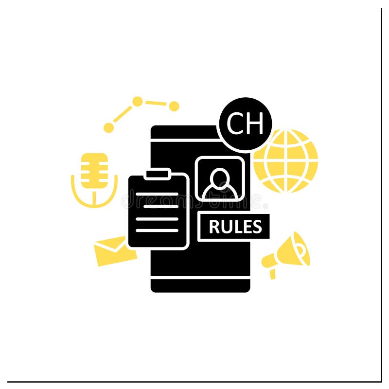 Application Rules Glyph Icon Stock Vector - Illustration of voice ...