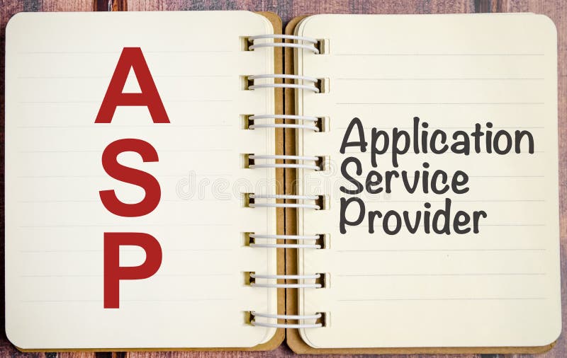 APPLICATION SERVICE PROVIDER 2023 - Words on Notebook Stock Image ...