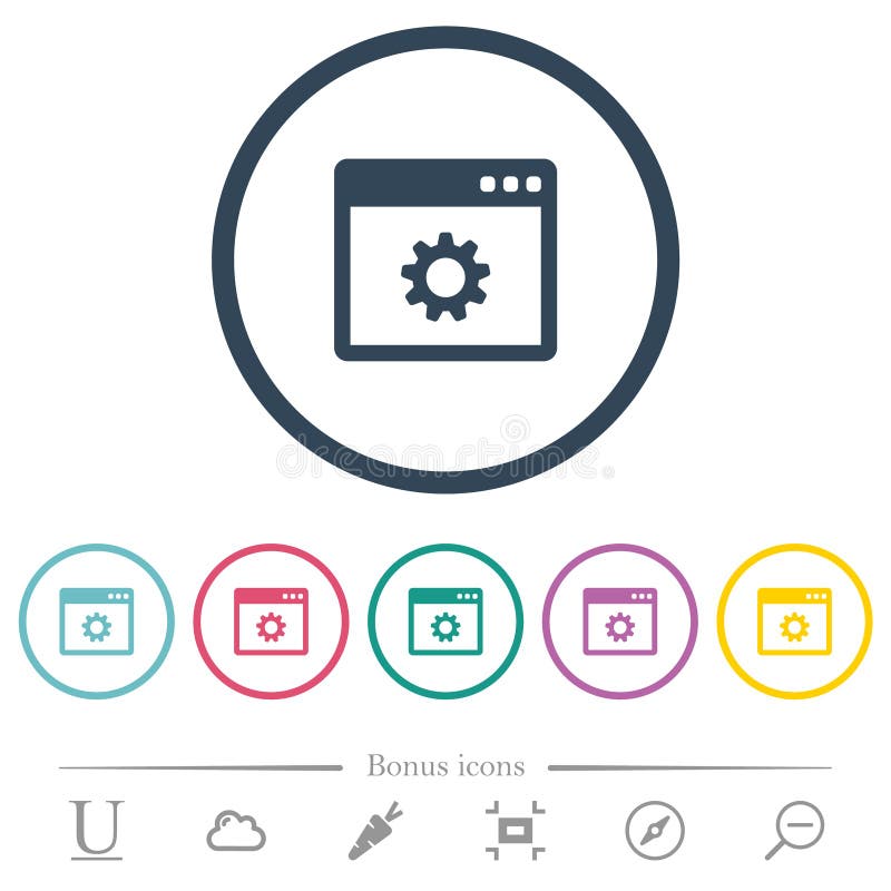 Application Settings Flat Color Icons in Round Outlines Stock Vector ...