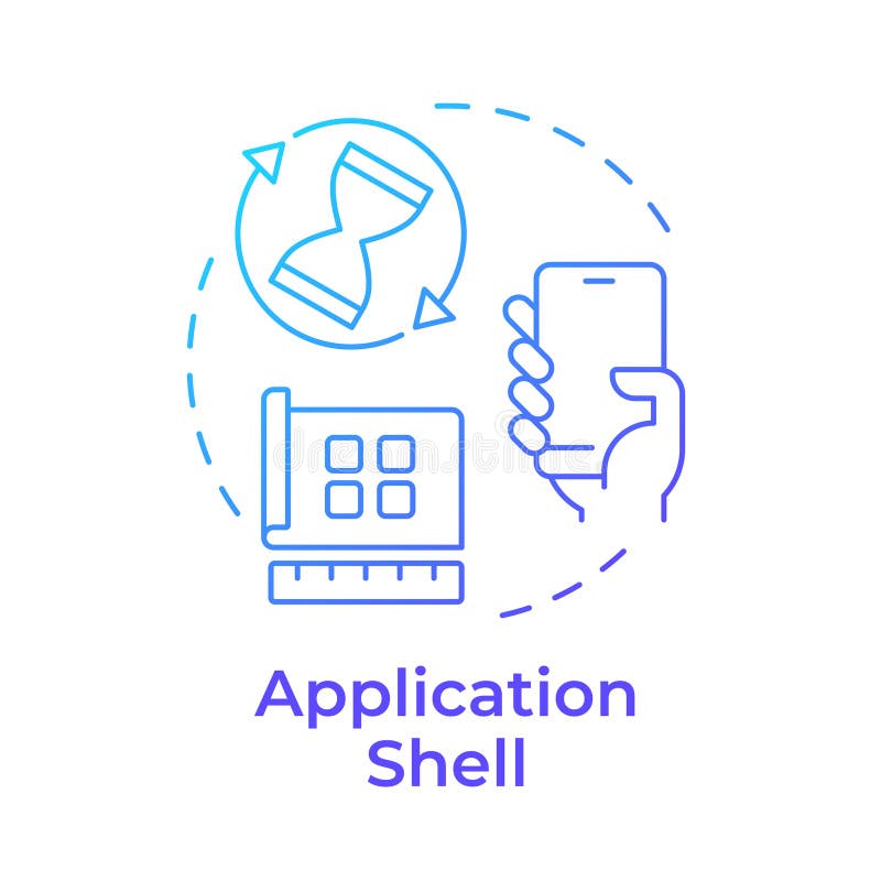 Application Shell Blue Gradient Concept Icon Stock Illustration ...