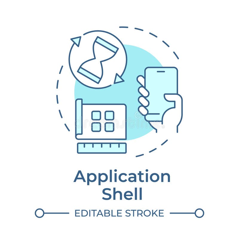 Application Shell Soft Blue Concept Icon Stock Vector - Illustration of ...