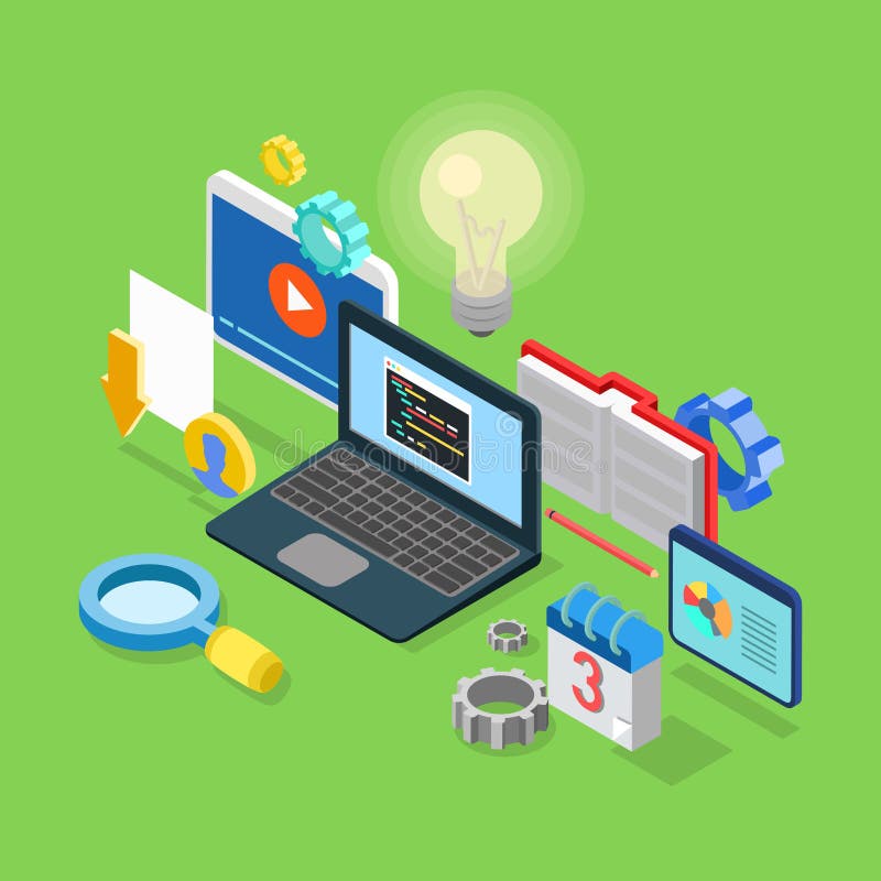 Application Software Coding Development Code 3d Isometric Vector Stock ... Application Software Coding Development Code 3d Isometric Vector Stock ...