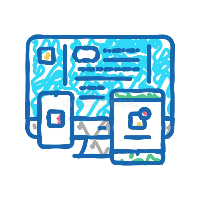 Application Software Icon Doodle Illustration Stock Illustration ...