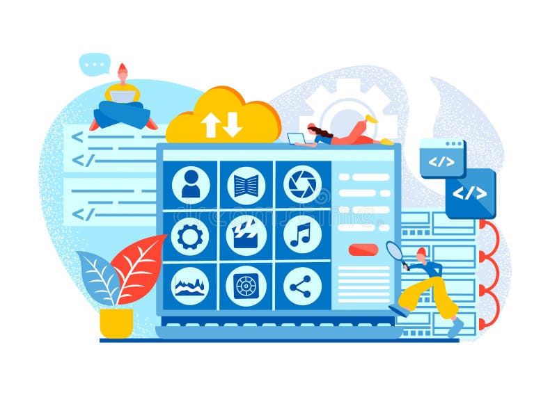 Computer Applications stock illustration. Illustration of digital ...