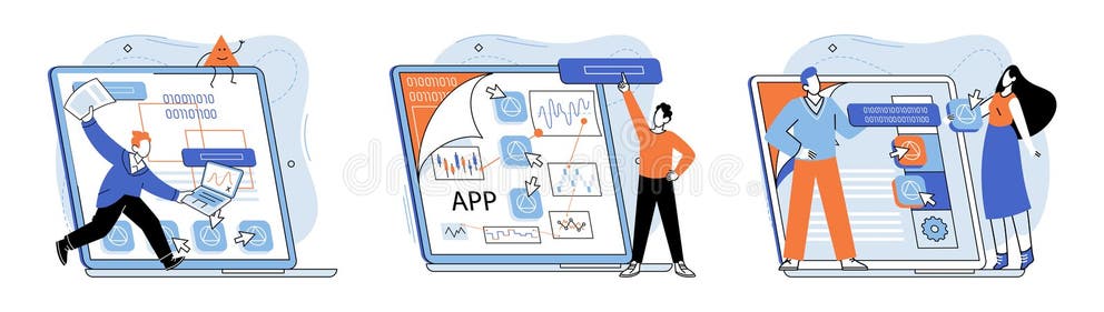 Application Testing Metaphor. Vector. App Test, Challenge Course for ...