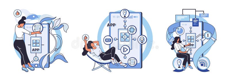 Application Testing Metaphor Vector App Test Demo Run That Prepares App For Its Final Race