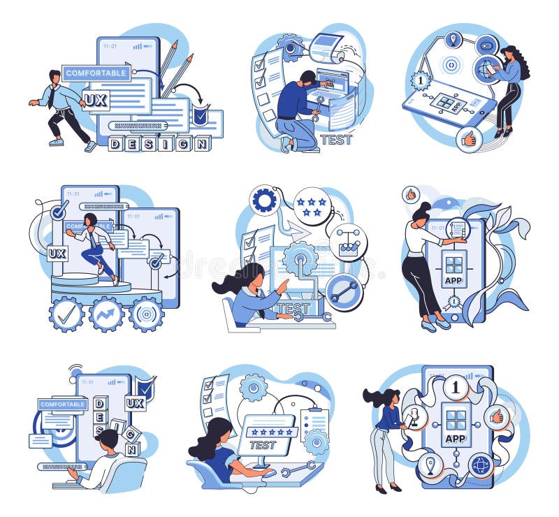 Application Testing Metaphor Vector App Test Mock Drill That