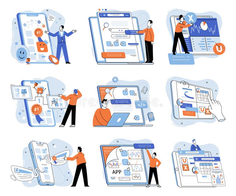 Application Testing Metaphor Vector App Test Proving Ground Where Apps Robustness Is Checked