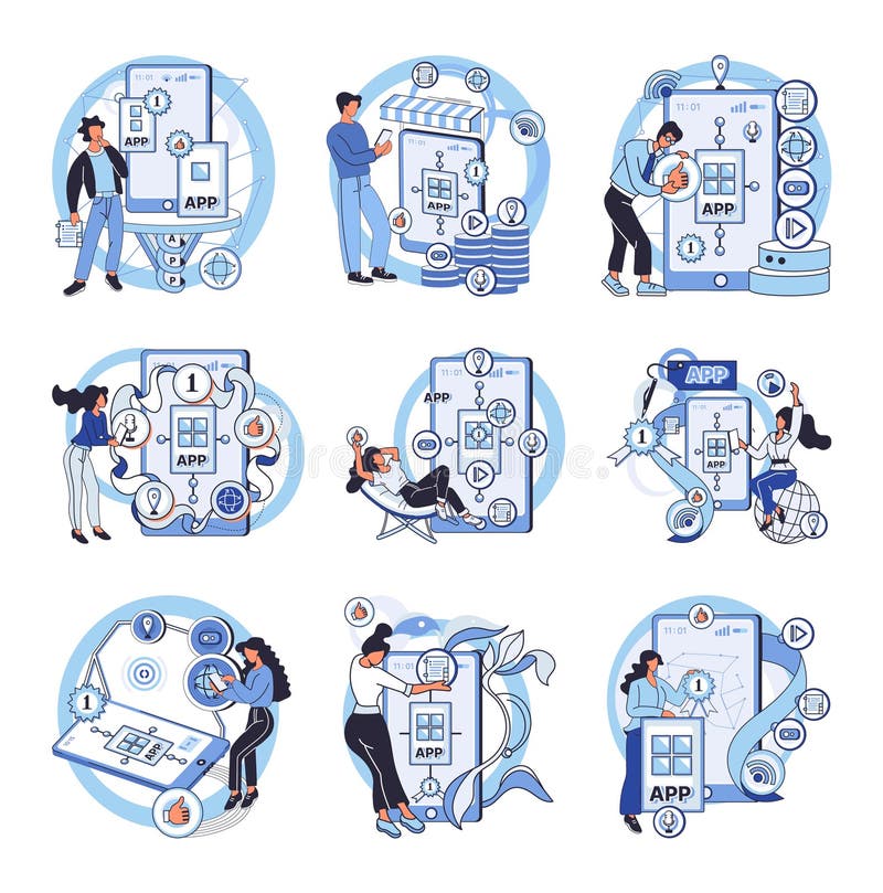 Application Testing Metaphor Vector App Test Trial Period Before App Cofficially Make Its