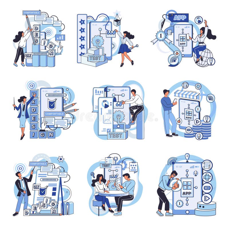 Application Testing Metaphor Vector Application Testing Diagnostic Procedure For Softwares