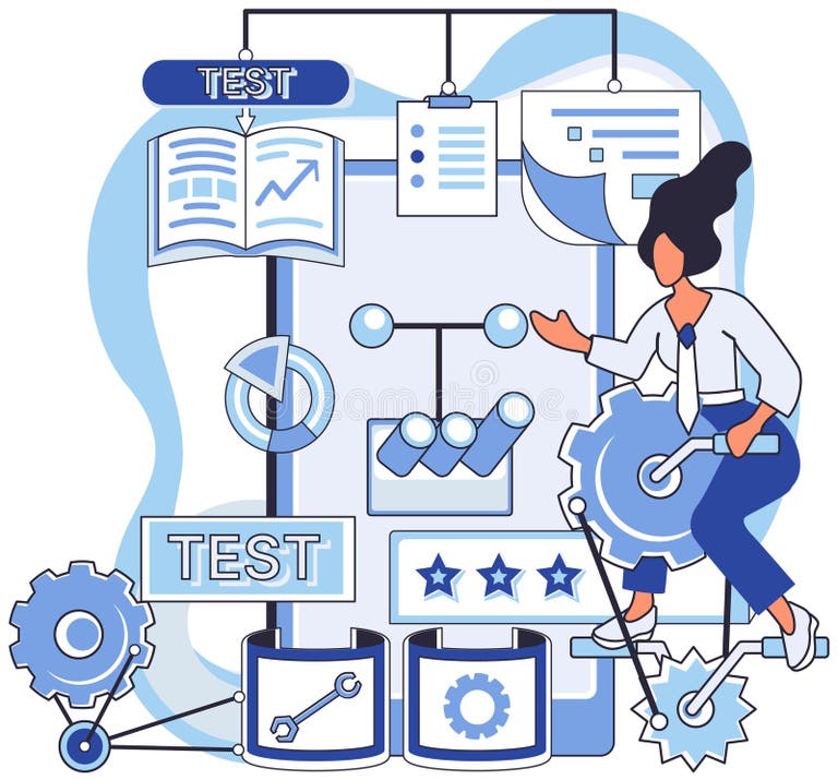 Application Testing Metaphor. Vector. Application Testing, Last Pit ...