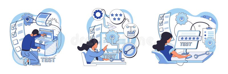 Application Testing Metaphor Vector Application Testing Quality