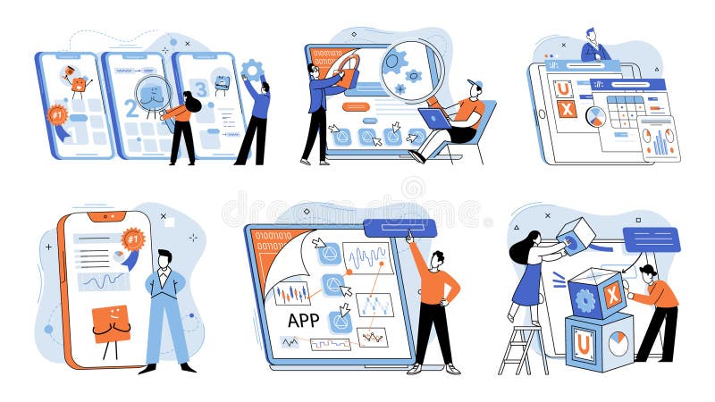 Application Testing Metaphor Vector Application Testing Refining Process That Ensures Smooth