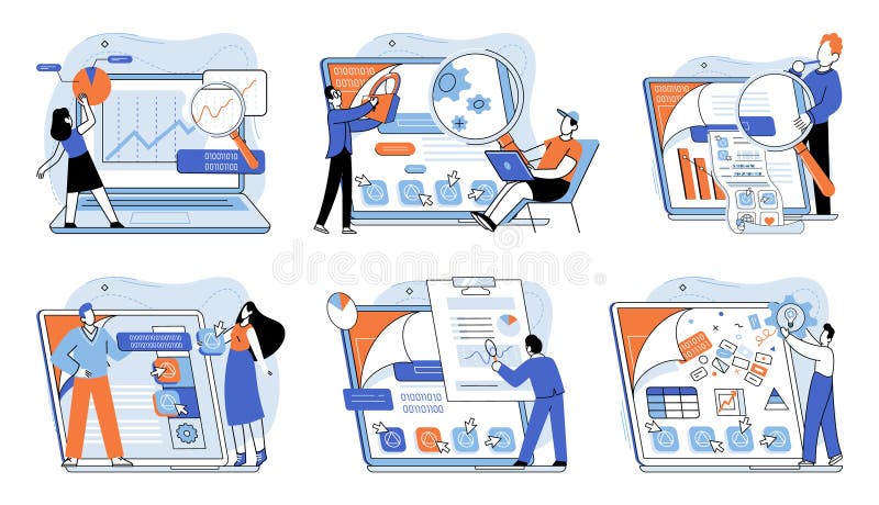 Application Testing Metaphor Vector Application Testing Refining Process That Ensures Smooth