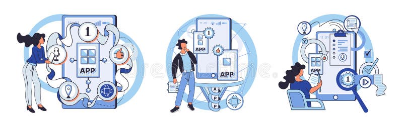 Application Testing Metaphor Vector Application Testing Safety Check Ensuring Glitch Free