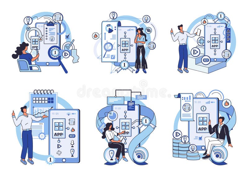 Application Testing Metaphor Vector Application Testing Diagnostic Procedure For Softwares