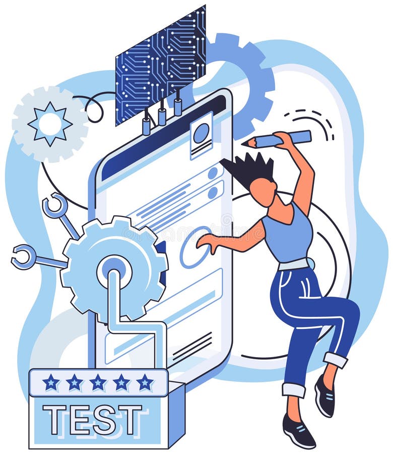 Application Testing Metaphor Vector Software Testing Inspection