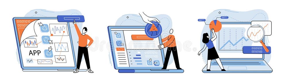 Application Testing Metaphor Vector Software Testing Examination That Scrutinizes Every Line