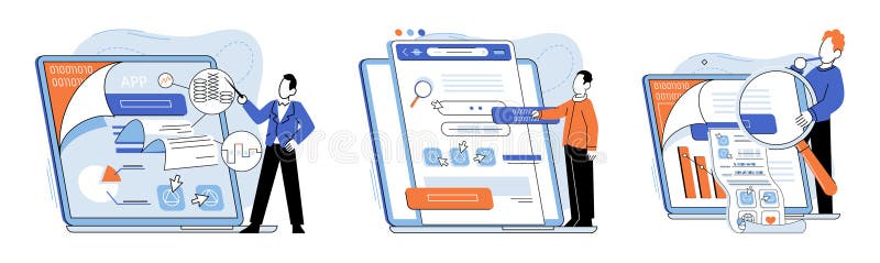 Application Testing Metaphor Vector Software Testing Inspection