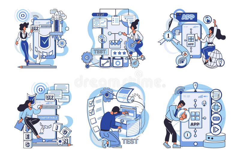 Application Testing Metaphor Vector Software Testing Watchmthat Keeps Lookout For Code 6336