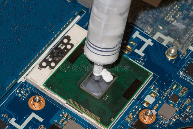 Application of Thermal Paste To the CPU Stock Photo - Image of tool ...