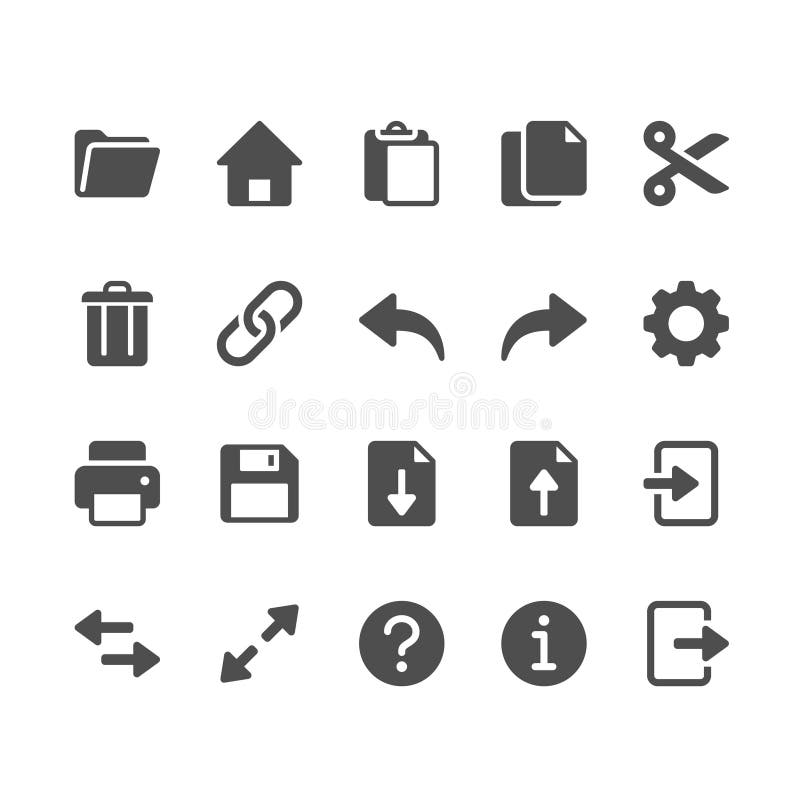 Application toolbar icons stock vector. Illustration of copy - 32308789