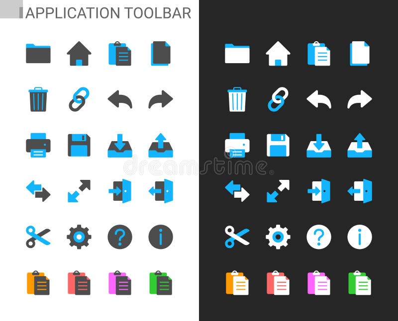 Application toolbar icons stock vector. Illustration of copy - 32308789