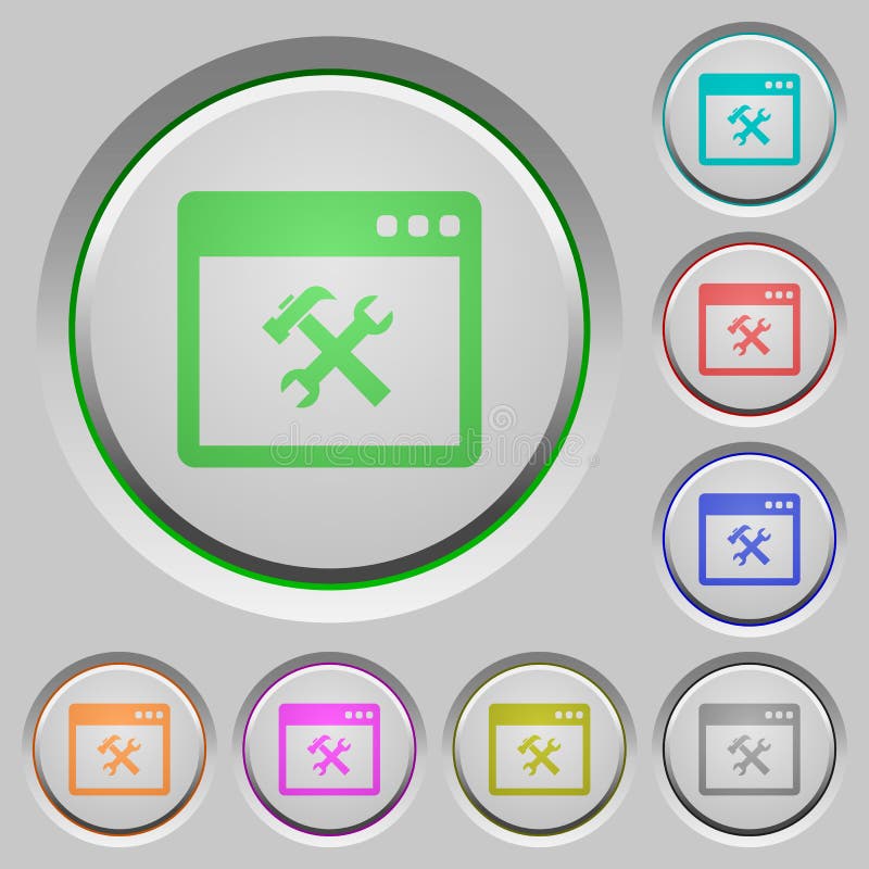 Application Tools Push Buttons Stock Vector - Illustration of buttons ...
