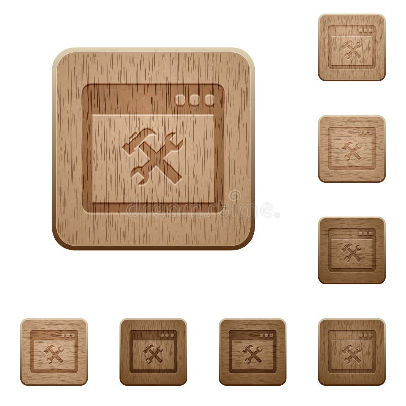 Application Tools Wooden Buttons Stock Vector - Illustration of hammer ...