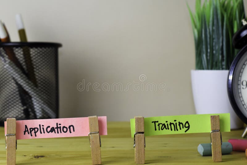 Application and Training. Handwriting on Sticky Notes in Clothes Pegs ...