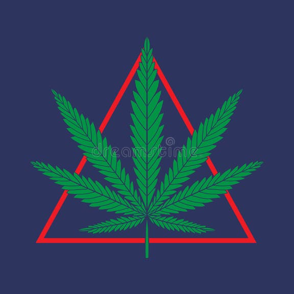 Application with Triangle and Cannabis Leaves. Stock Vector ...