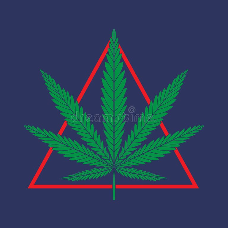 Application with Triangle and Cannabis Leaves. Stock Vector ...