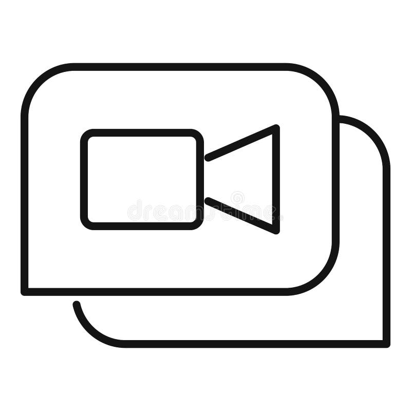 Application Video Call Icon, Outline Style Stock Vector - Illustration ...